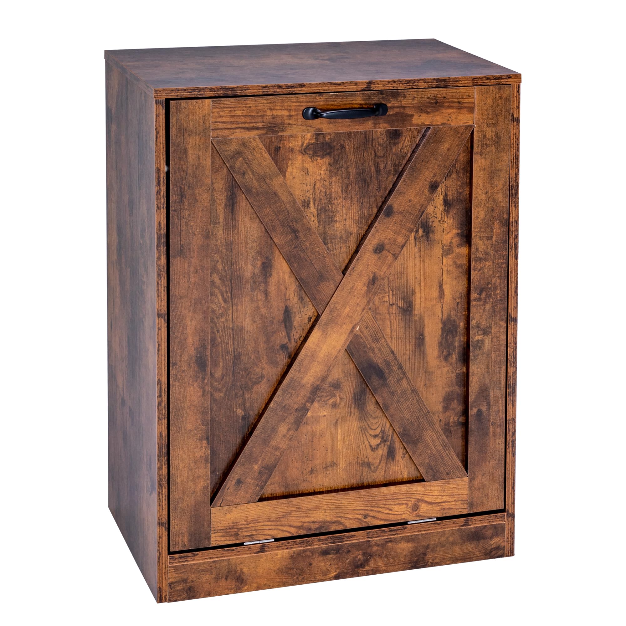 Zedesey 13 Gallon Wooden Tilt Out Trash Cabinet Hidden Trash Can Kitchen Recycling Cabinet Laundry Cabinet for Kitchen, Living Room (Brown)
