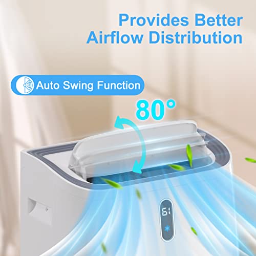 Wiytamo 14,000 BTU Portable Air Conditioners for Rooms Up to 700 Sq.Ft, 4-in-1 Portable AC Unit, Heat, Dehumidifier & Fan with Remote Control, Auto Swing, LED Display, Window Installation Kit Included