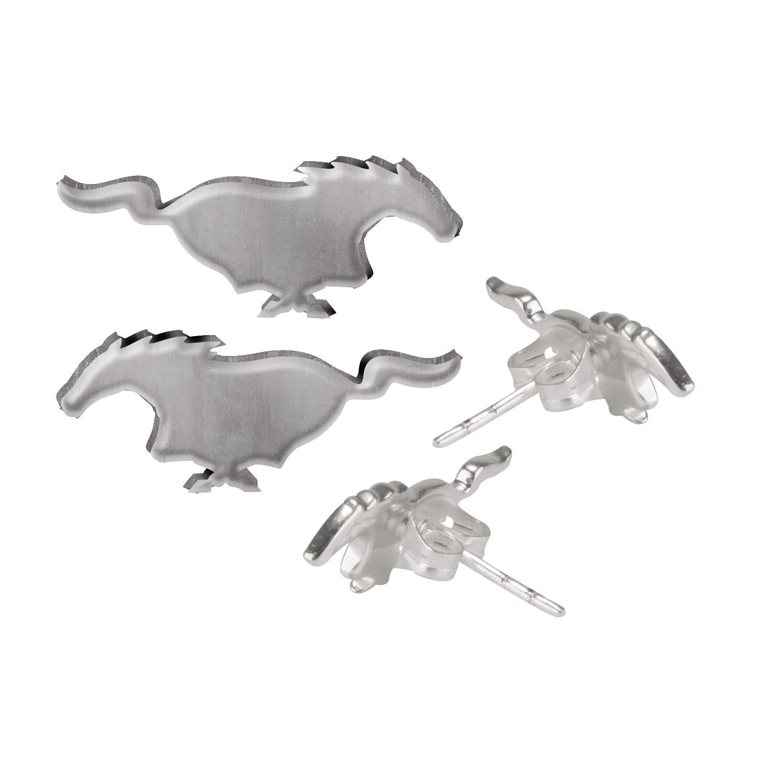 Helm for Ford Mustang Pony Pendant with Red, White and Blue Stripes and Sterling Silver Finish