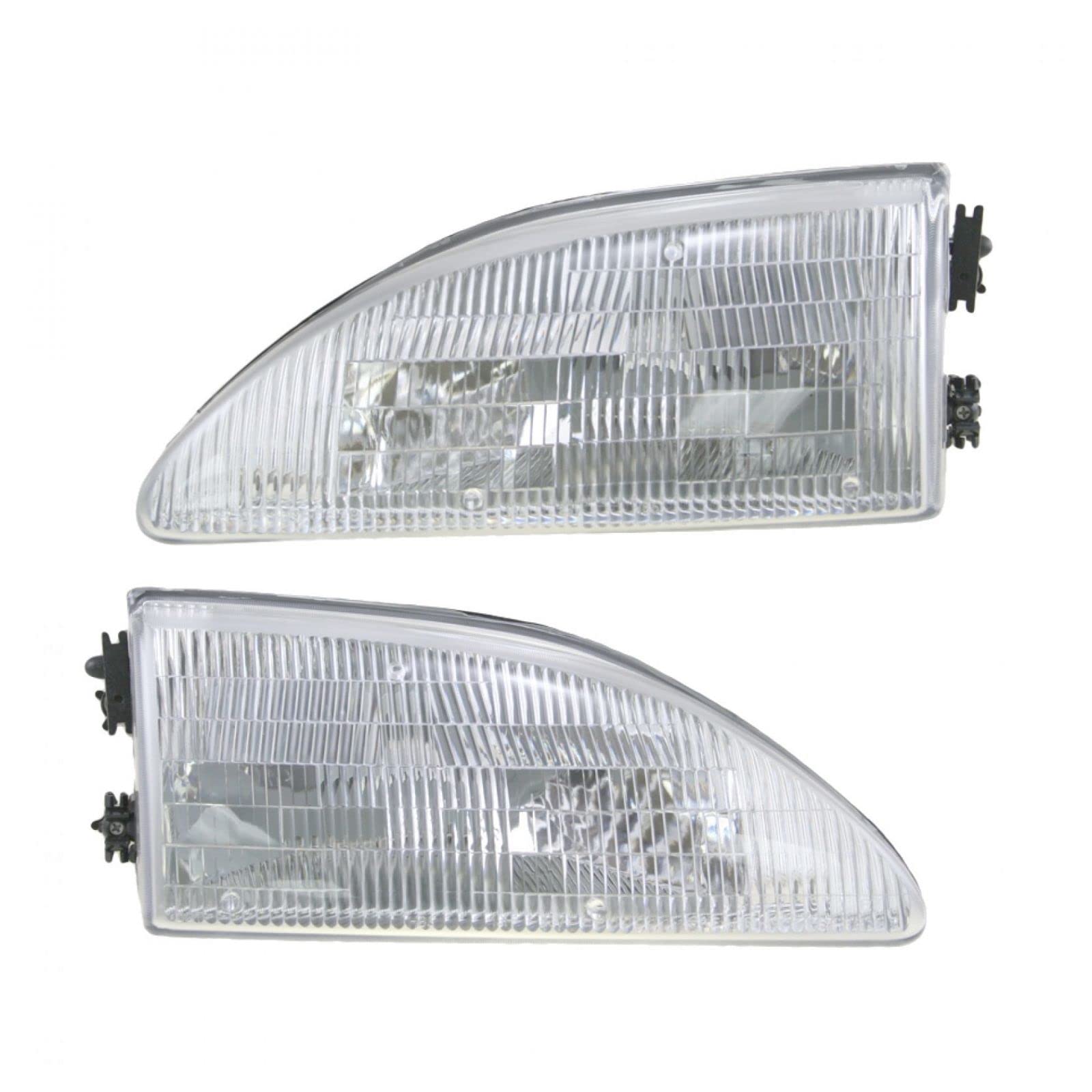 Headlights & Parking Corner Lights Left & Right Pair Set for 94-98 Ford Mustang