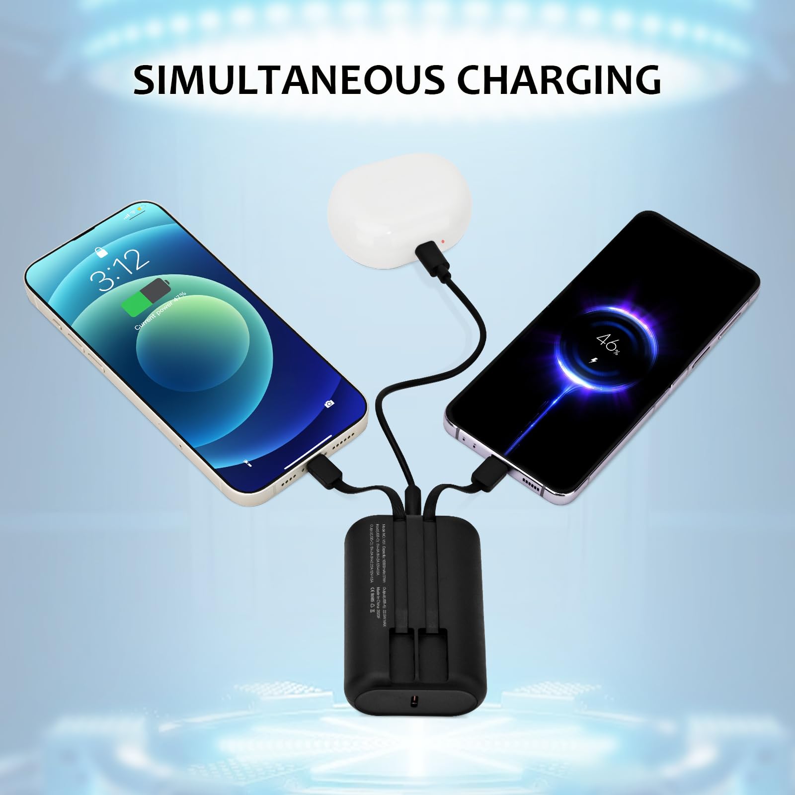 himaea Portable Charger Power Bank Fast Charging 10000mah, 22.5w Slim External Backup Battery Charger with Type-C Output & Inport, Compatible with Iphone, Ipad, Samsung Galaxy