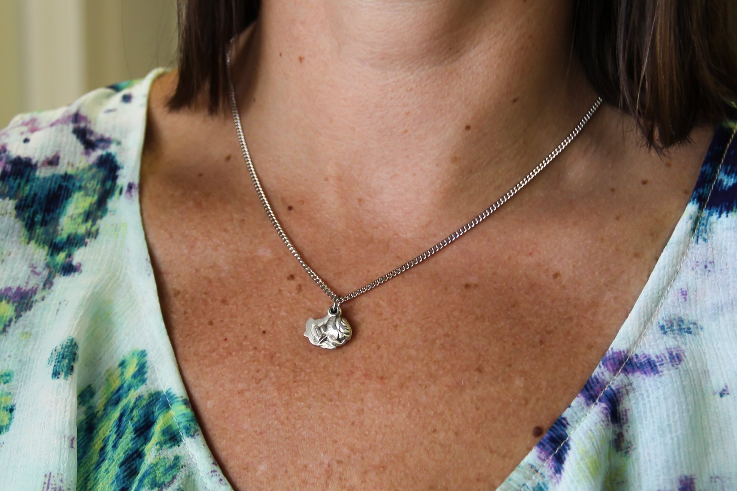 Heartland Store Sterling Silver Women's Triple Slide Rose with Miraculous Pendant + 18 Inch Rhodium Plated Chain & Clasp