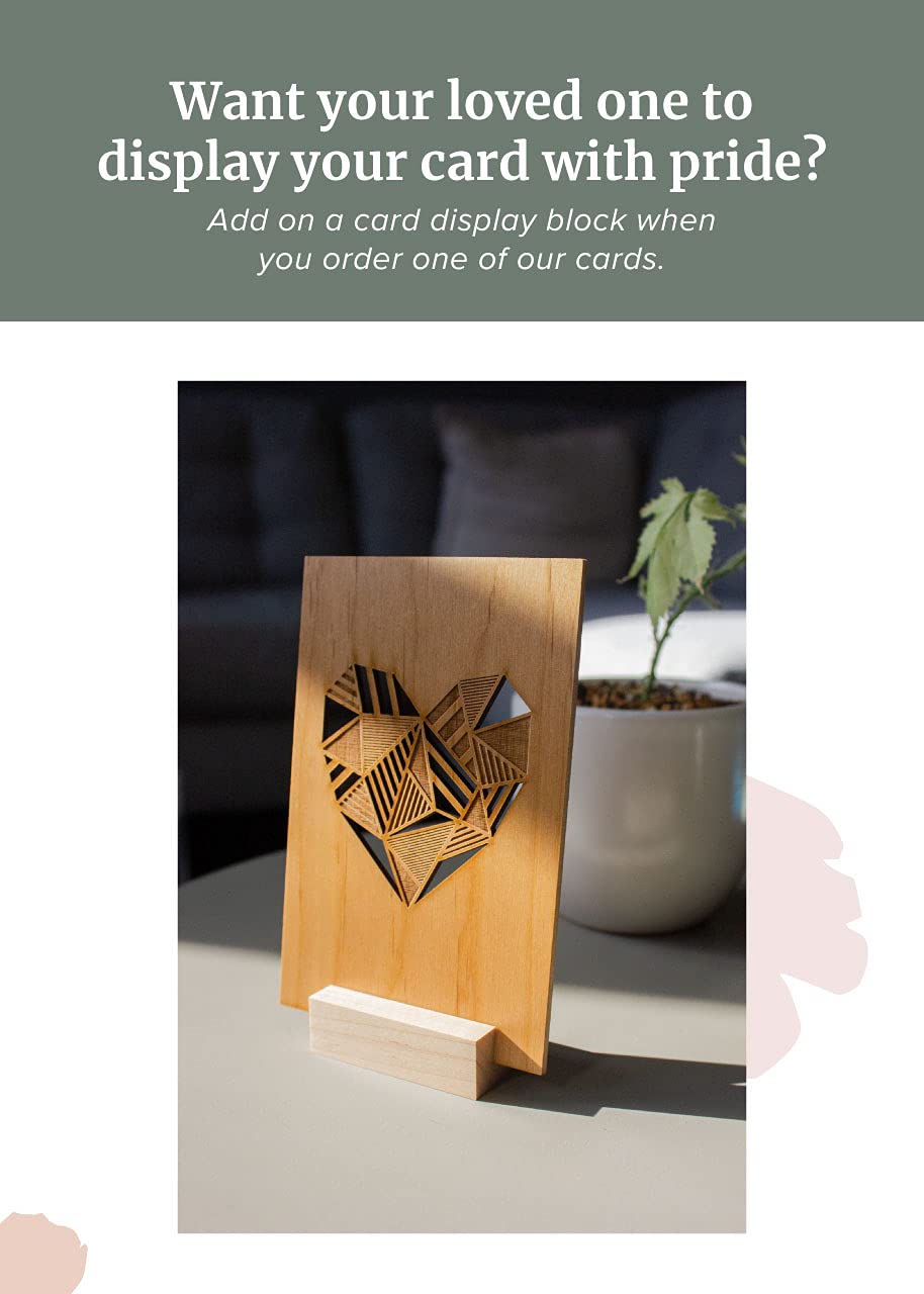 I Carry Your Heart Lovebirds E.E. Cummings Wood Card [Personalized Gifts, Custom Message, Anniversary, Wedding, Birthday, Just Because]