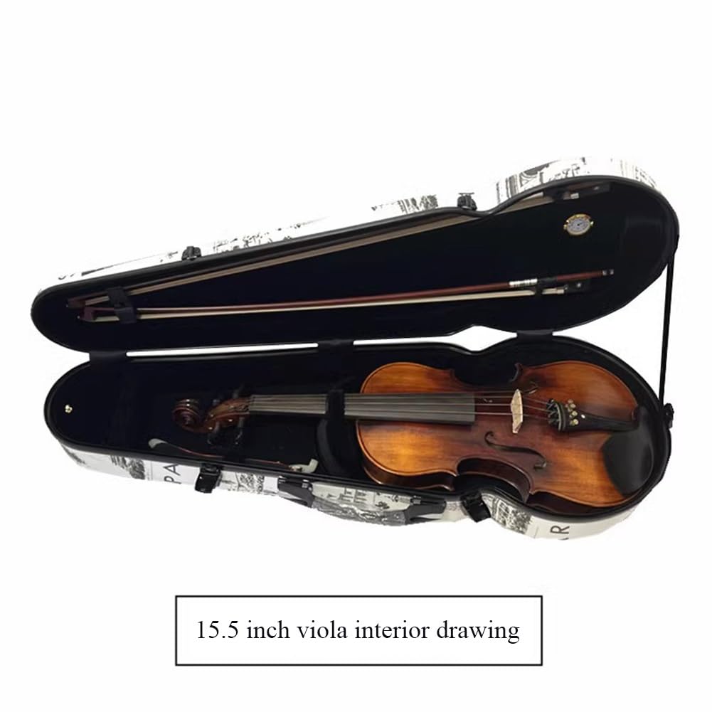 HDYNUZ 15-17" Viola Case, carbon fiber Lighweight Viola Hard Case Built-In Thermometer with Double Shoulder Straps, Universal Viola Case (Color : Black stripe)