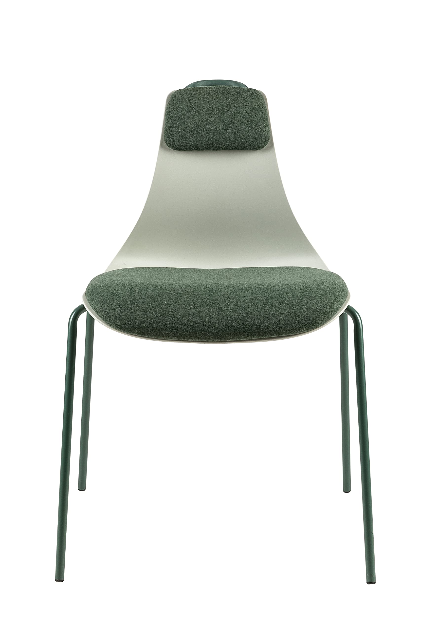HESIEU Dining Chair Set of 2, Leisure Chair with Color-Blocking Cushions, Tilted 15°, Iron Legs with Silent Cushions, Double Back Support, Suitable for Dining Rooms, bedrooms and Living Rooms (Green)
