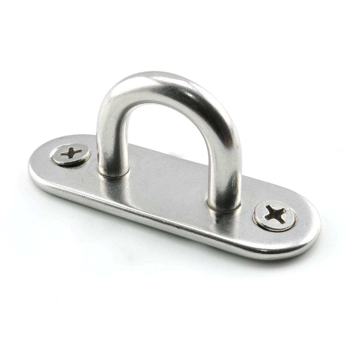 heyous 4pcs M6 Oblong Pad Eye Plates Ceiling Wall Mount U Hook Anchor Hanger Stainless Steel Staple Ring Hook Boat Yacht Shade Sail Tie Down Rigging