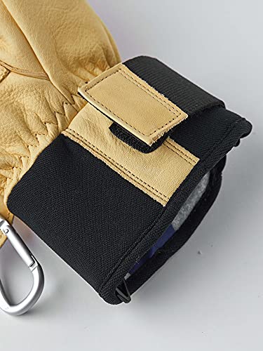 Hestra Mens Ski Gloves: Fall Line Winter Cold Weather Leather Gloves, Tan, 10