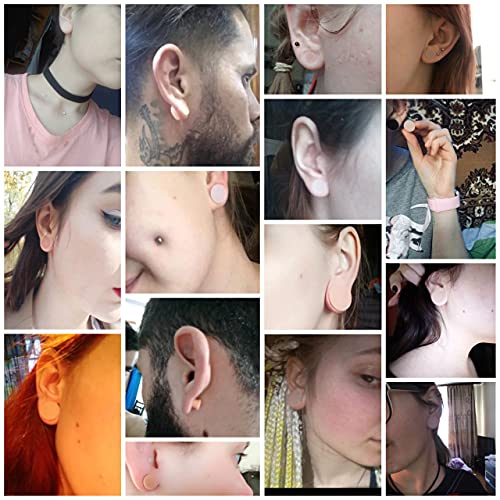 hwojjha Silicone Pair Flesh Skin Tone Ear Plugs Tunnels Gauges Multiple Shades (Light - 10mm (00g))