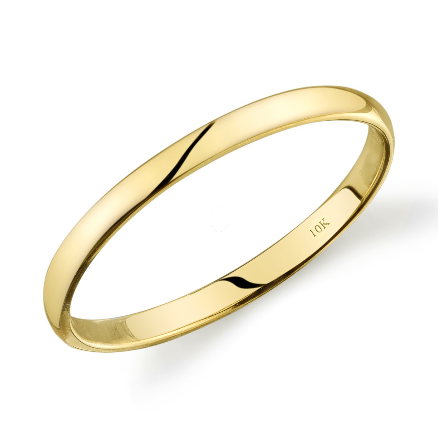 hwojjha Yellow or White or Rose Gold Light Comfort Fit 2mm Plain Wedding Band (gold, 6)