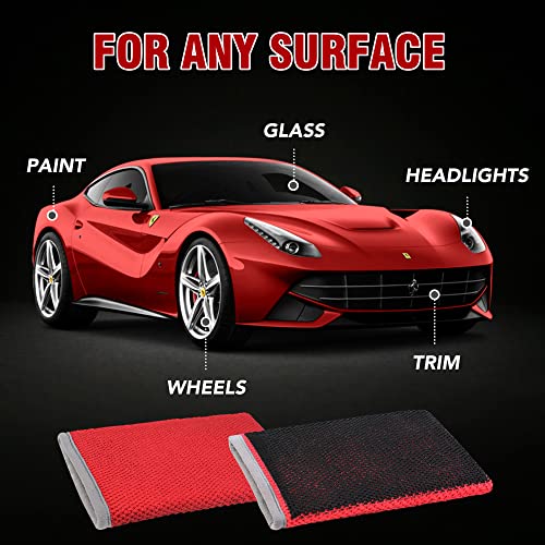 Tidy Monster 2 Pack Clay Bar Mitt for Car Detailing, Medium Grade Auto Magic Clay Towel, Scratch-Free and Paint Safe, for Cleaning Polishing Detailing Cars Paint, Glass, Wheels