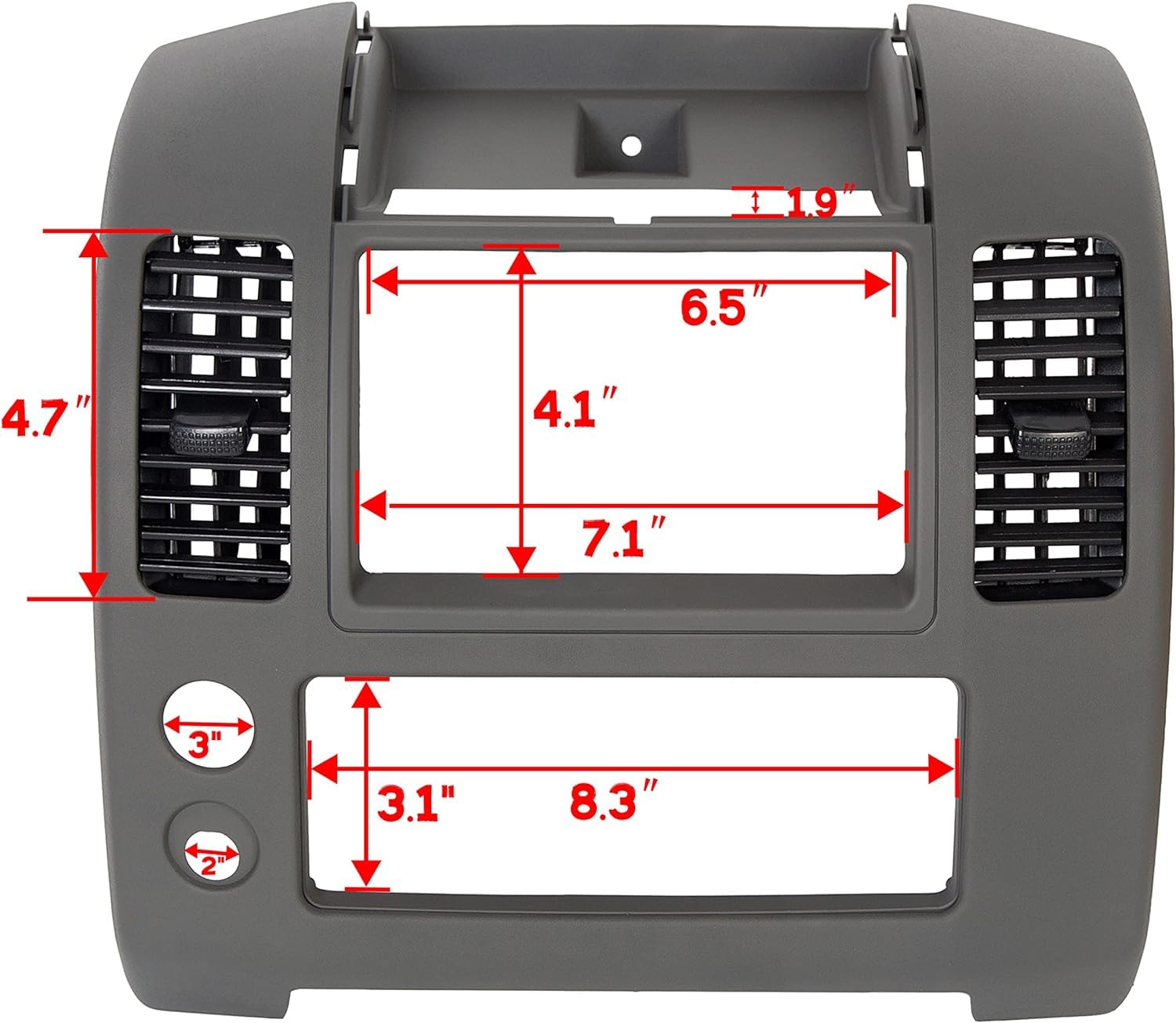 HECASA Center Dash Console Instrument Panel Cluster Lid Bezel Compatible with 2005-2020 Nissan Frontier Replacement for 68259-ZP16D 68259ZP16D