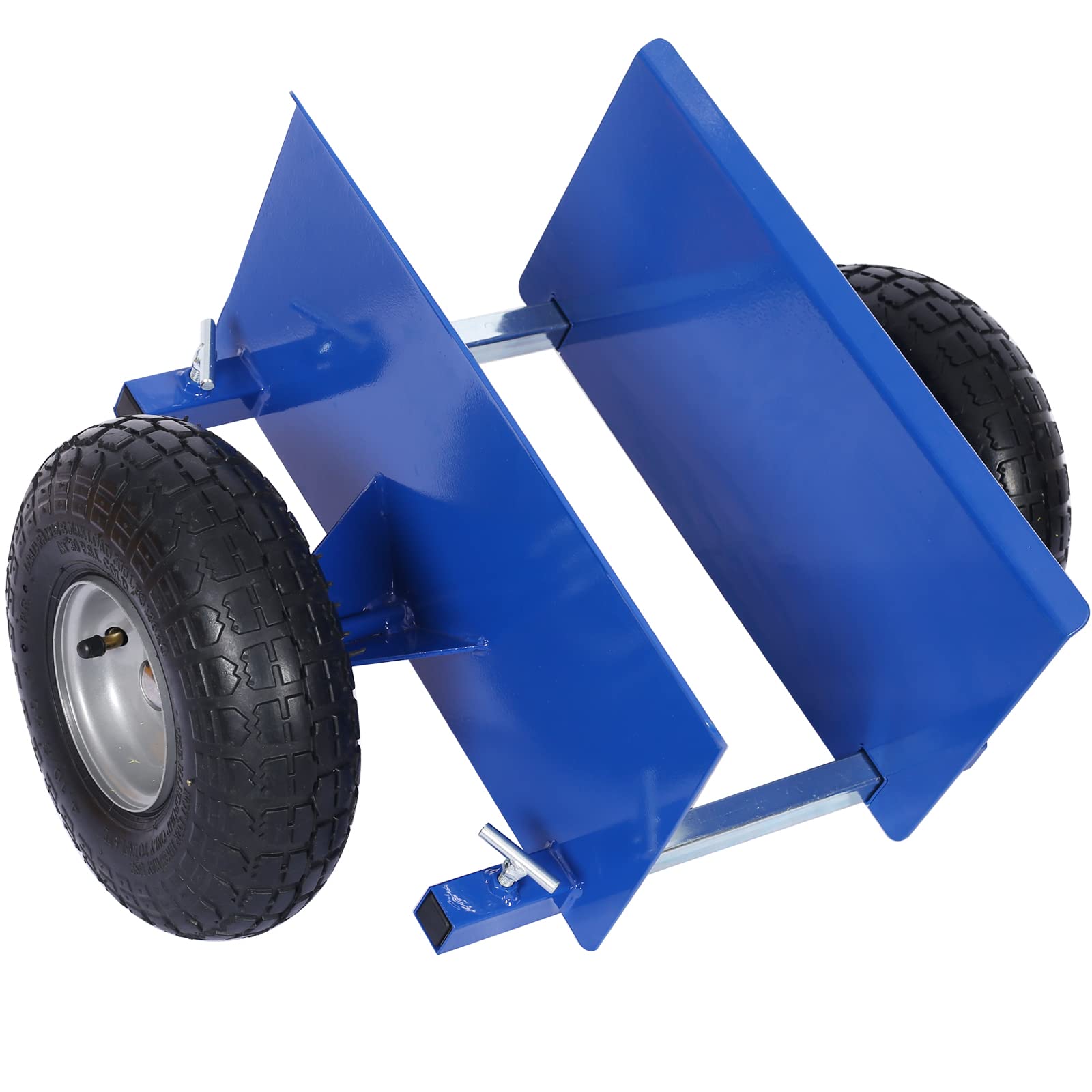 Heavy Duty Panel Dolly, Metal Panel Dolly with 10" Pneumatic Wheels Heavy Duty All Terrain Moving Cart with Adjustable Clamp Grip for Drywall Sheet Heavy Appliance & Material Handling Cart Blue