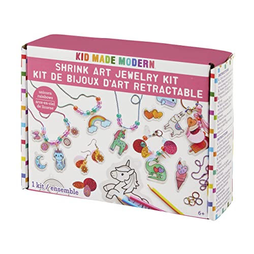 KID MADE MODERN Unicorn Rainbows Shrink Art Jewelry Kit, 1 EA