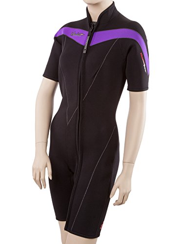 Henderson Thermoprene 3mm Womens Front Zip Wetsuit 14 Tall Black/Dark Purple