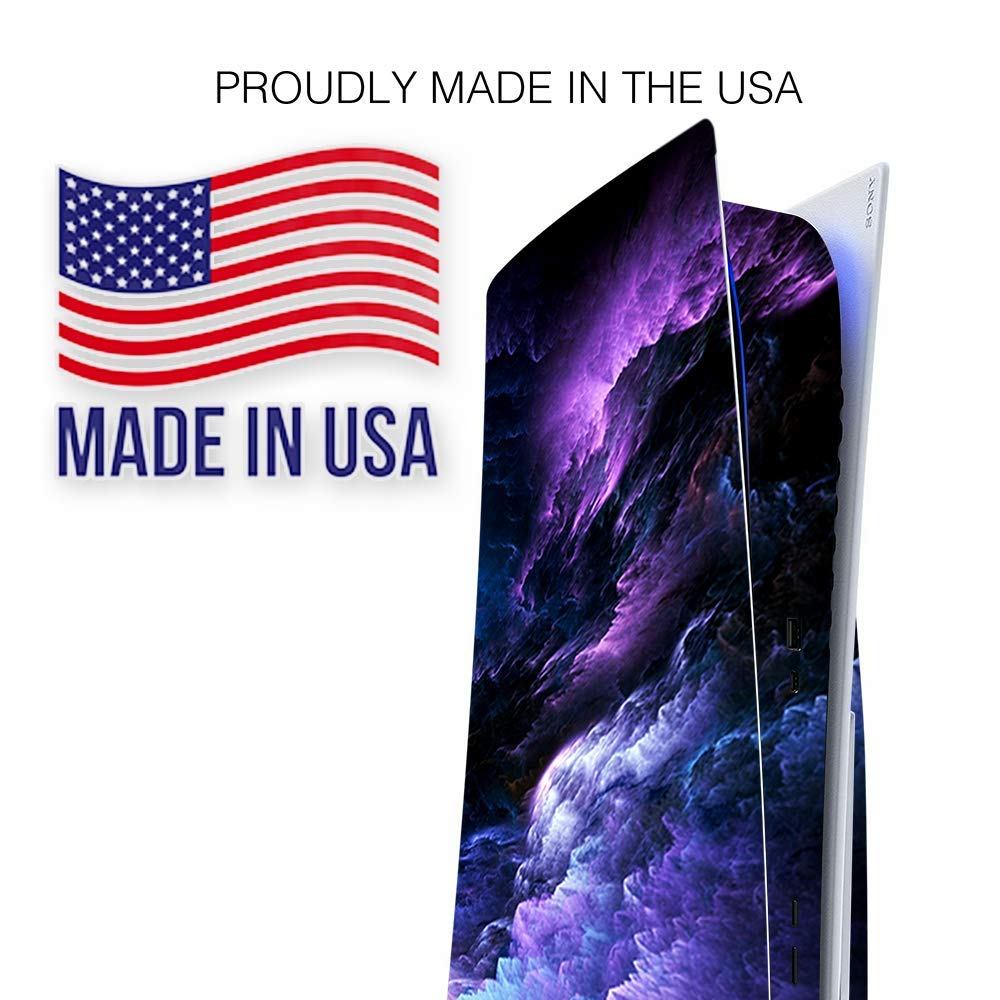 ITS A SKIN Skins Compatible with Sony Playstation 5 Console Disc Edition - Protective Decal Overlay stickers wrap cover - purple storm clouds