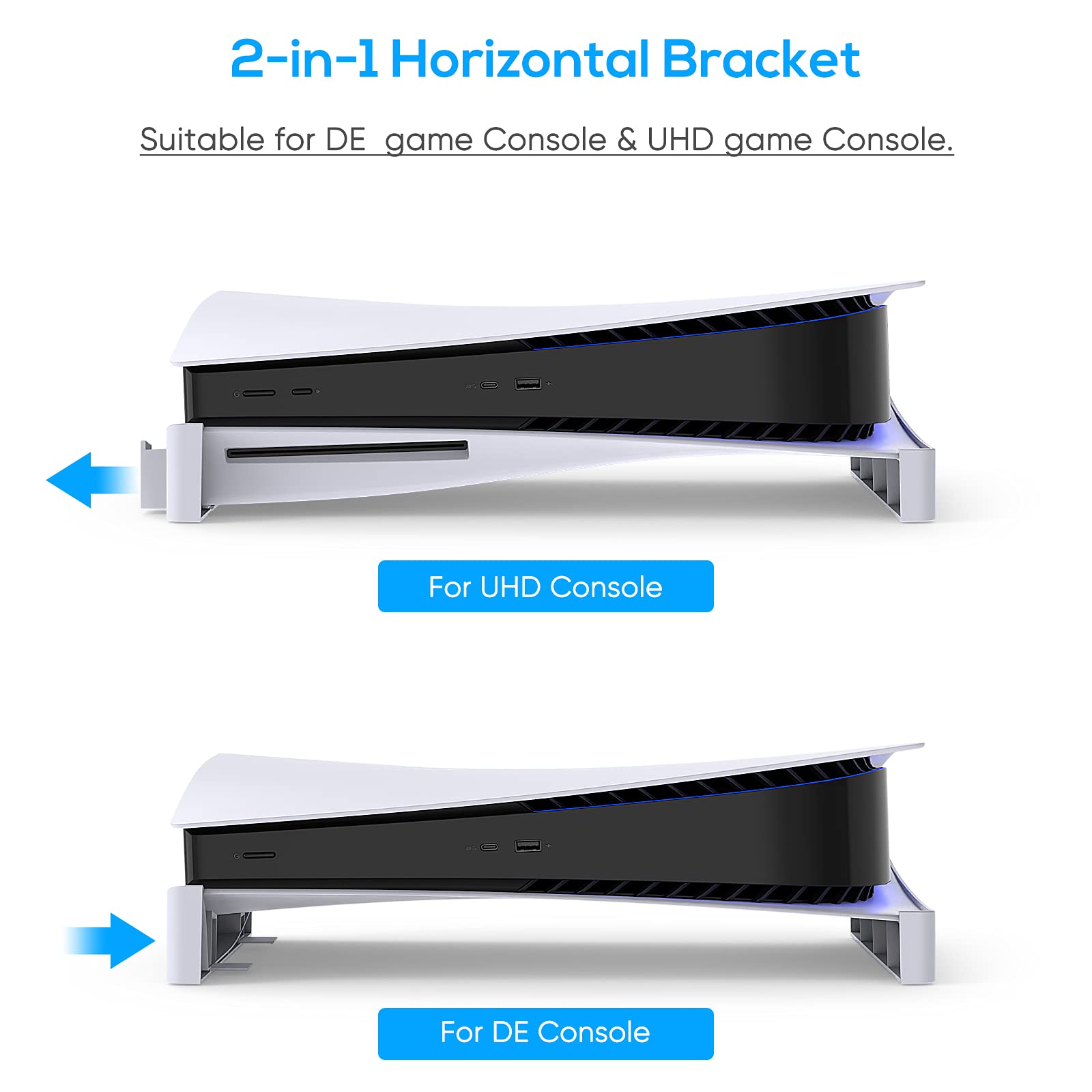 Horizontal Stand Compatible with PS5 Disc & Digital Editions, Accessories Base Stand Holder for PS5 Console