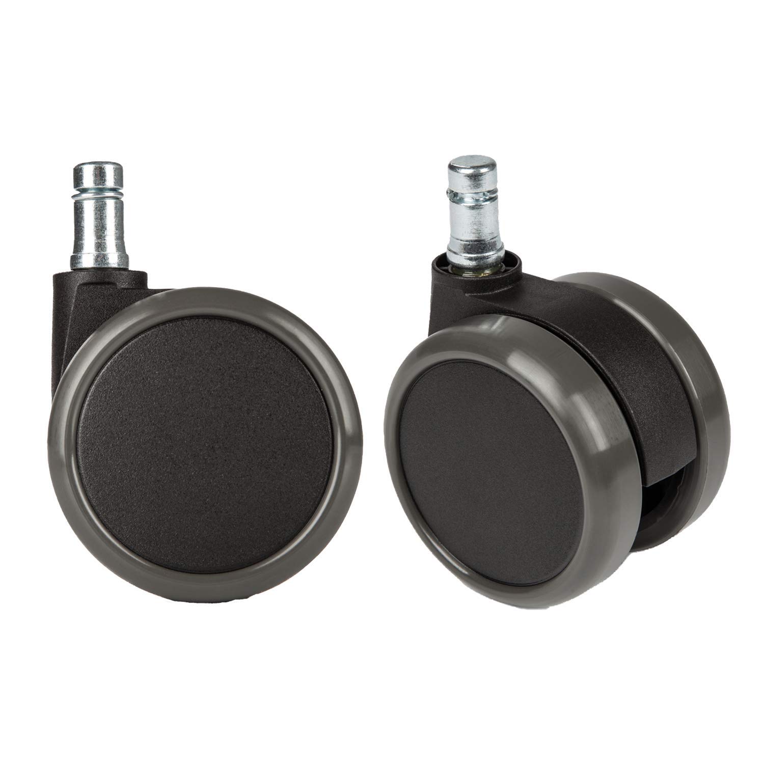 hjh OFFICE 2,5 inch Office Chair Caster Wheels 7/16 inch Stem Diameter, Casters for Hard Floors (Set of 5)