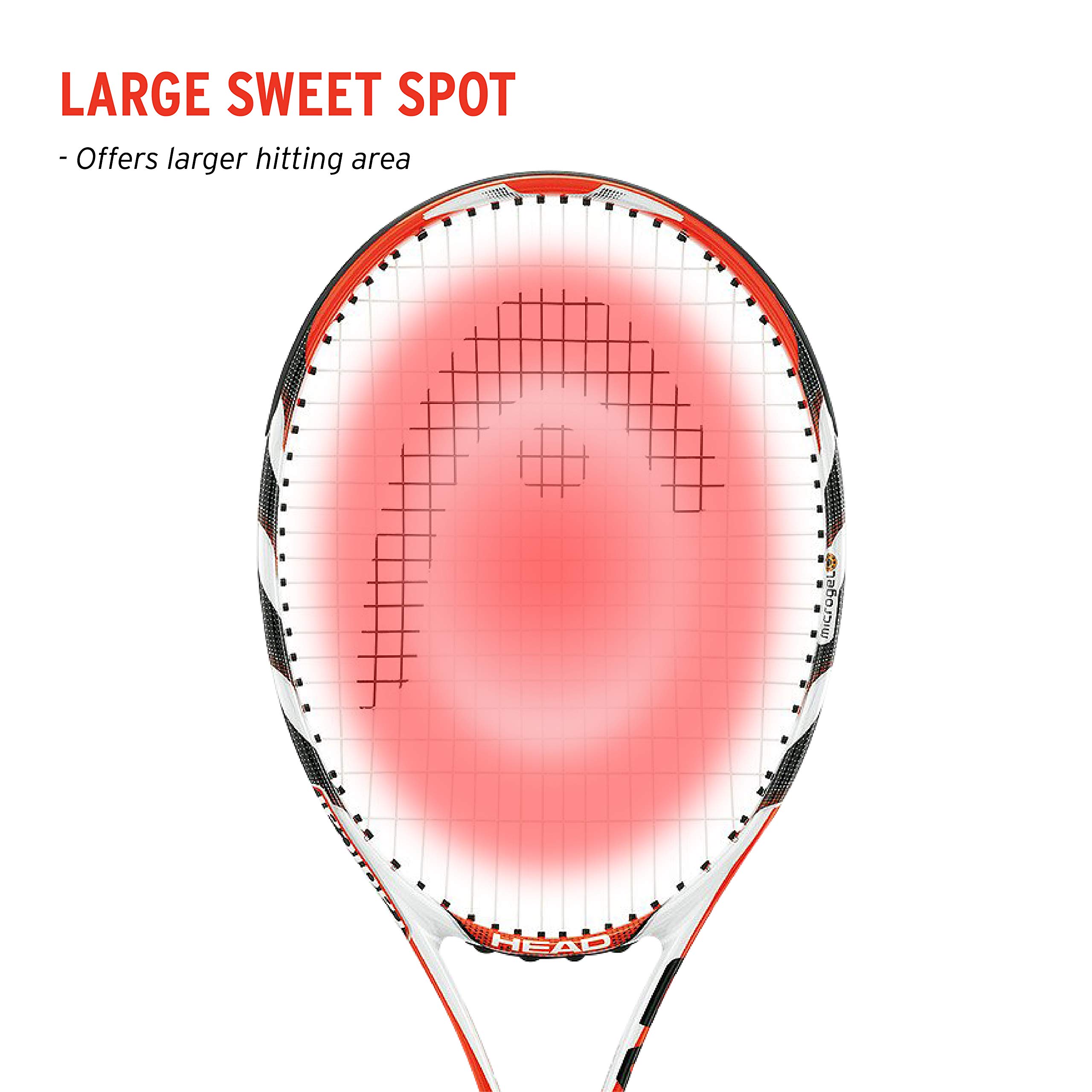 Head MicroGel Radical MP Tennis Racquet - Pre-Strung 27 Inch Intermediate Adult Racket - 4 3/8 Grip