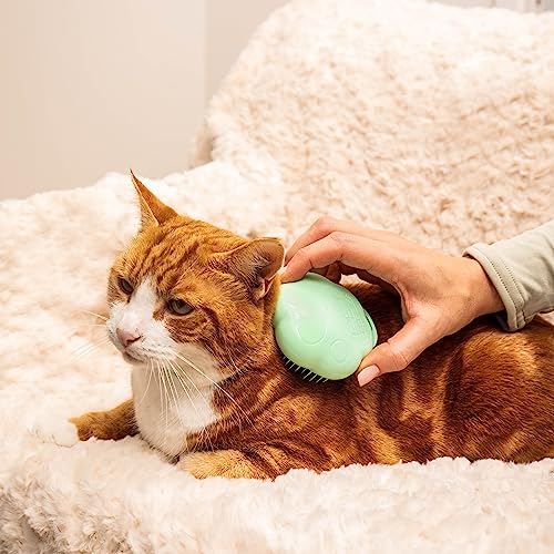 Tangle Teezer Cat Teezer | Small, De-Shedding Cat Hair Brush | Gentle, Soothing Brush for Cats | Green