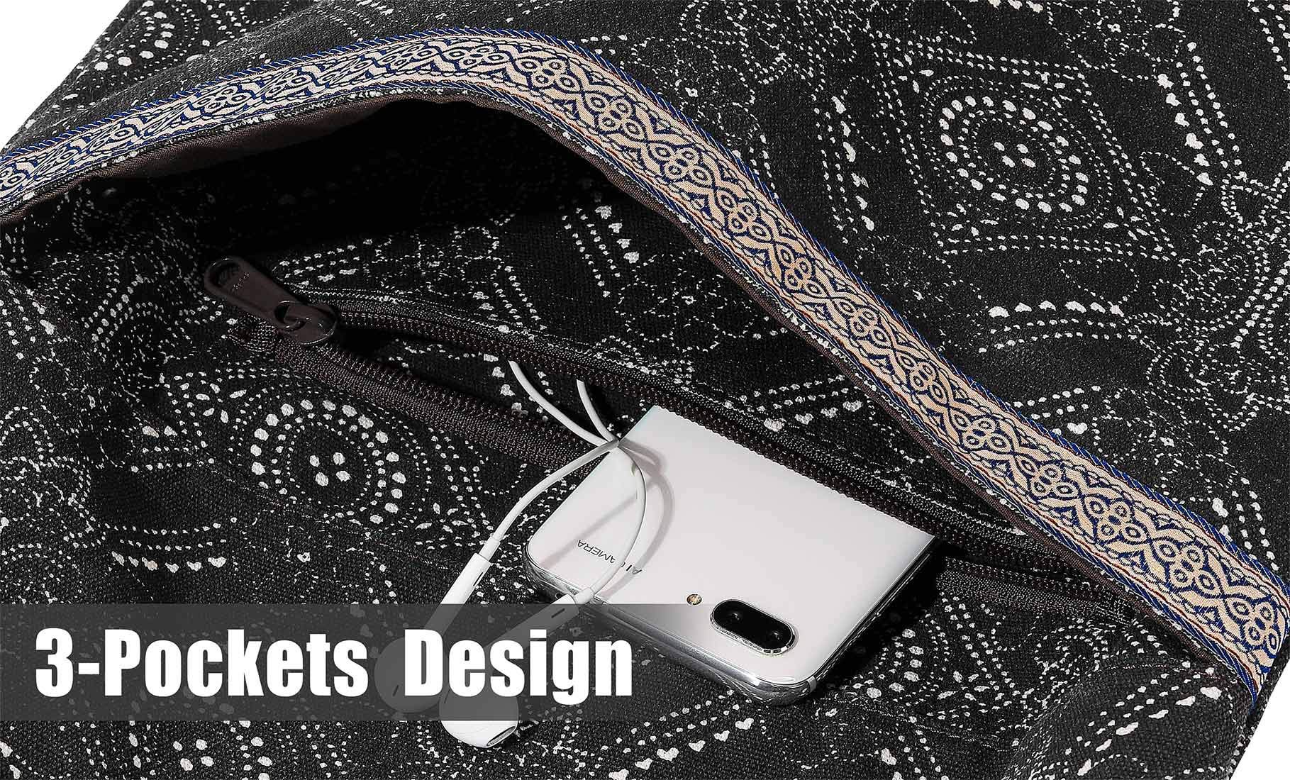 IUGA Yoga Mat Bag with Large Size Pocket & Inner Zipper Pocket, Yoga Carrier Bag Fit Most Yoga Mat Size