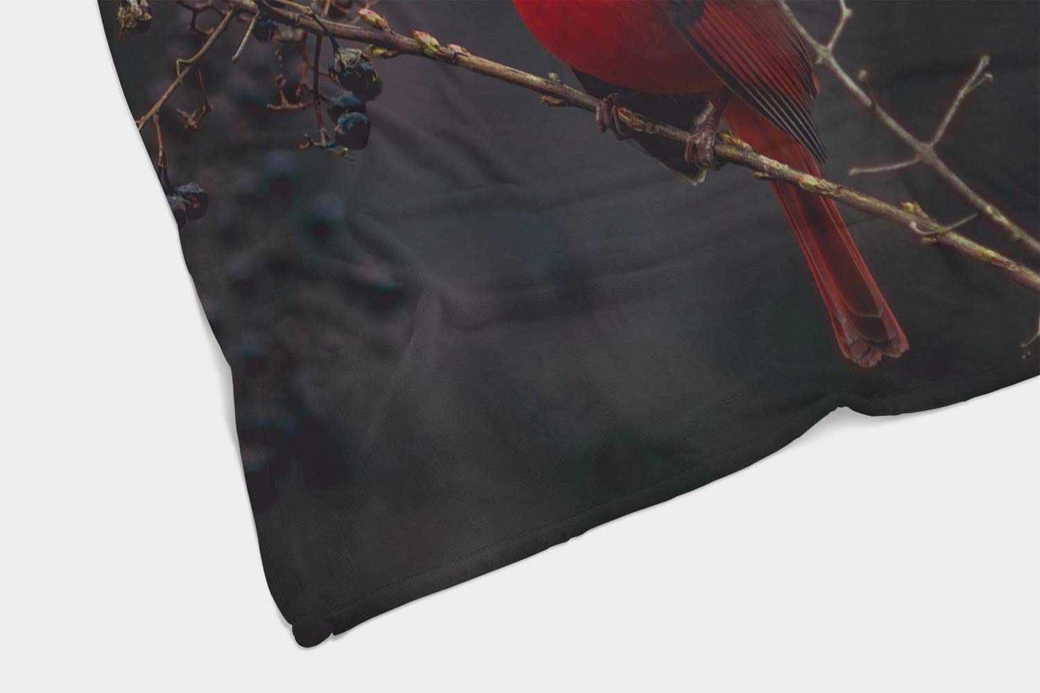 HGOD DESIGNS Red Bird Throw Blanket,Northern Cardinal Bird On The Tree Branch Soft Warm Decorative Throw Blanket for Bed Chair Couch Sofa 30"X40"