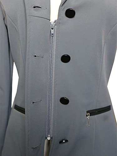 HR Farm Women's Competition Jacket Horse Riding Show Coat (Gray, 14, numeric_14)