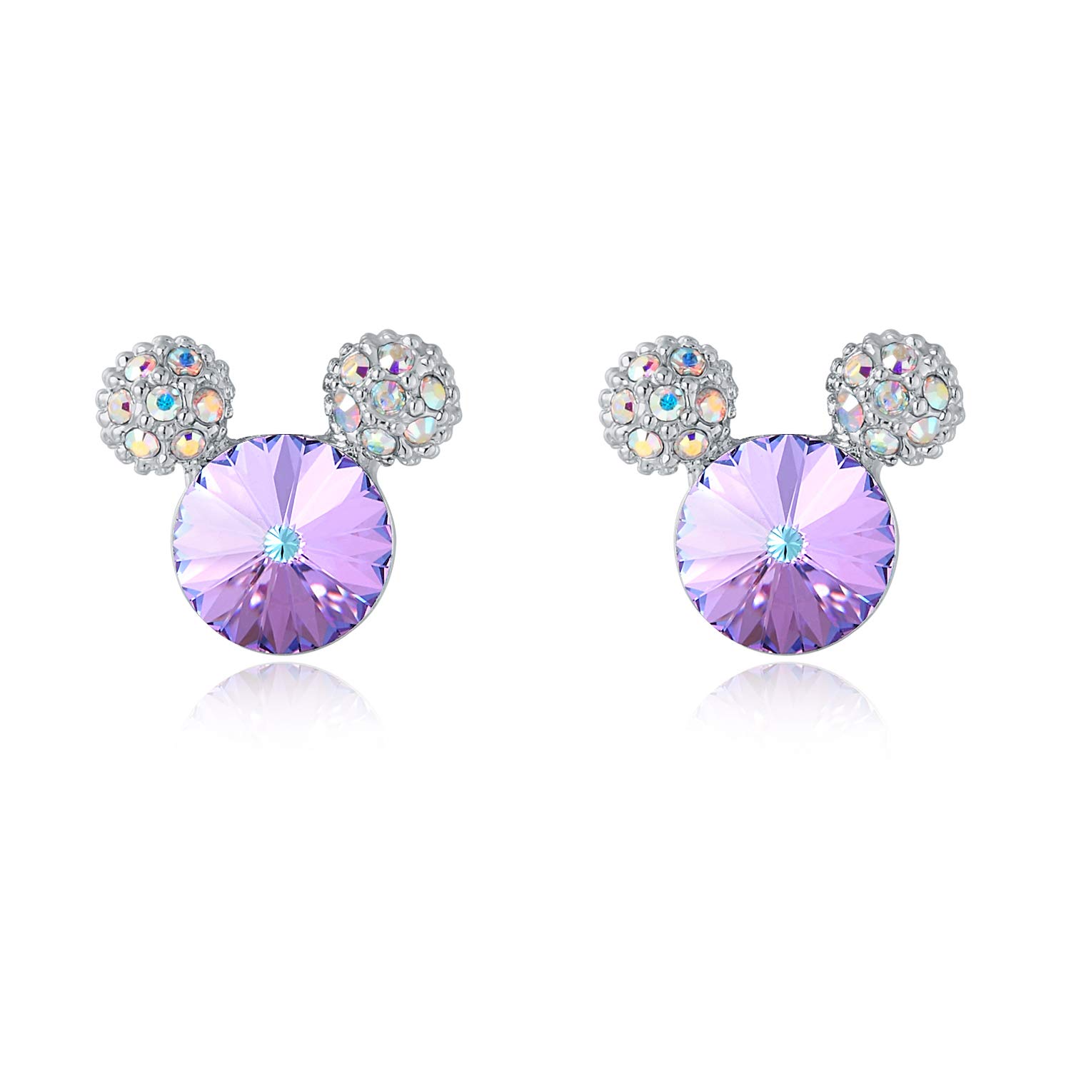 HERAYLI Mouse Stud Earrings for Girls/Women, Sparkling crystal Lovely Earrings Jewelry Gift