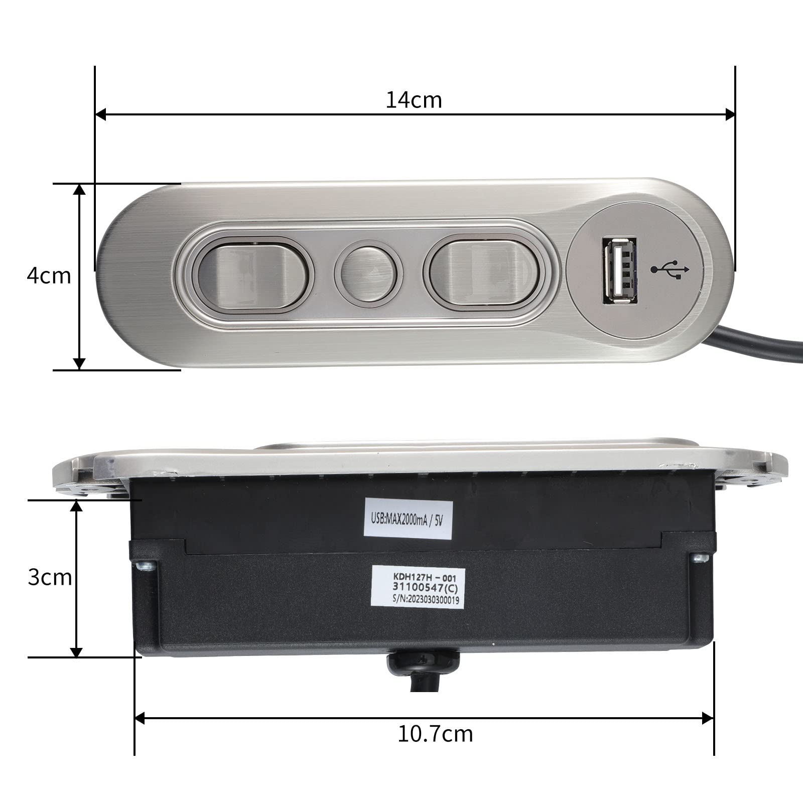 Kaidi Hand Control Handset with 5 Button 5 pin 2 Connection for Dual Moto Lift Chairs Power Recliner Replacement Parts