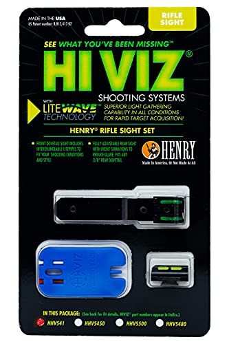 HHVS41 HIVIZ Sight Systems, Litewave Front & Rear Sight Combo, Henry Big Bore Rifles, Red and Green, One Size