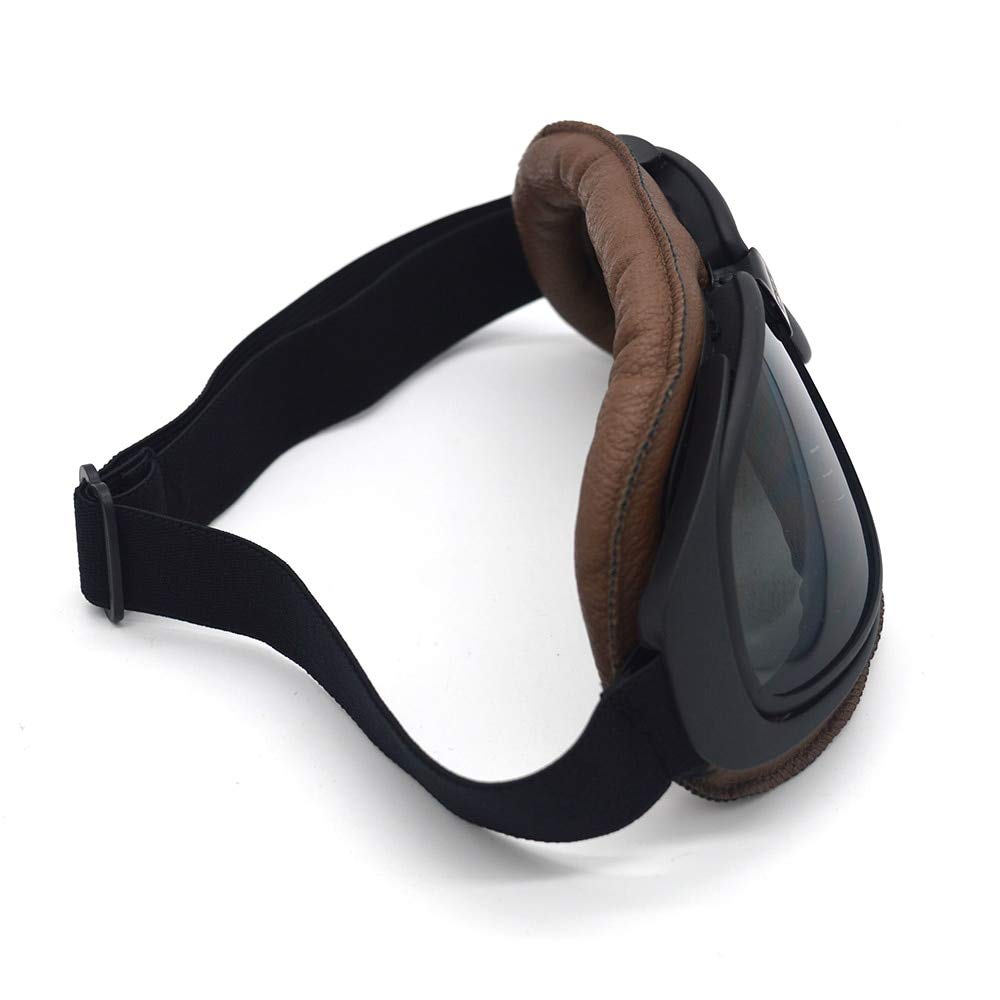 hhxiao Goggles Vintage Motorcycle Goggle Glasses Eyewear Pilot Retro Brown Frame Helmet Sunglasses
