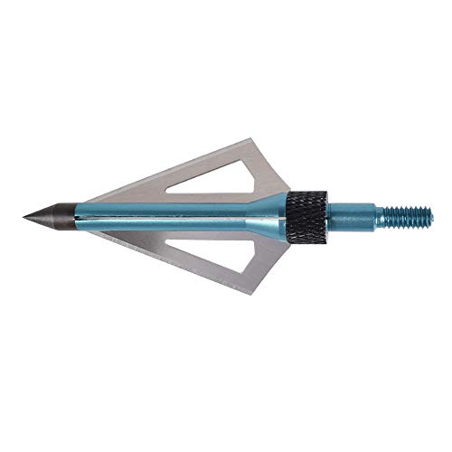 Hunting Broadheads, 12PK 3 Blades Archery Broadheads 100 Grain Screw-in Arrow Heads Arrow Tips for Crossbow and Compound Bow Blue (Pack of 12)