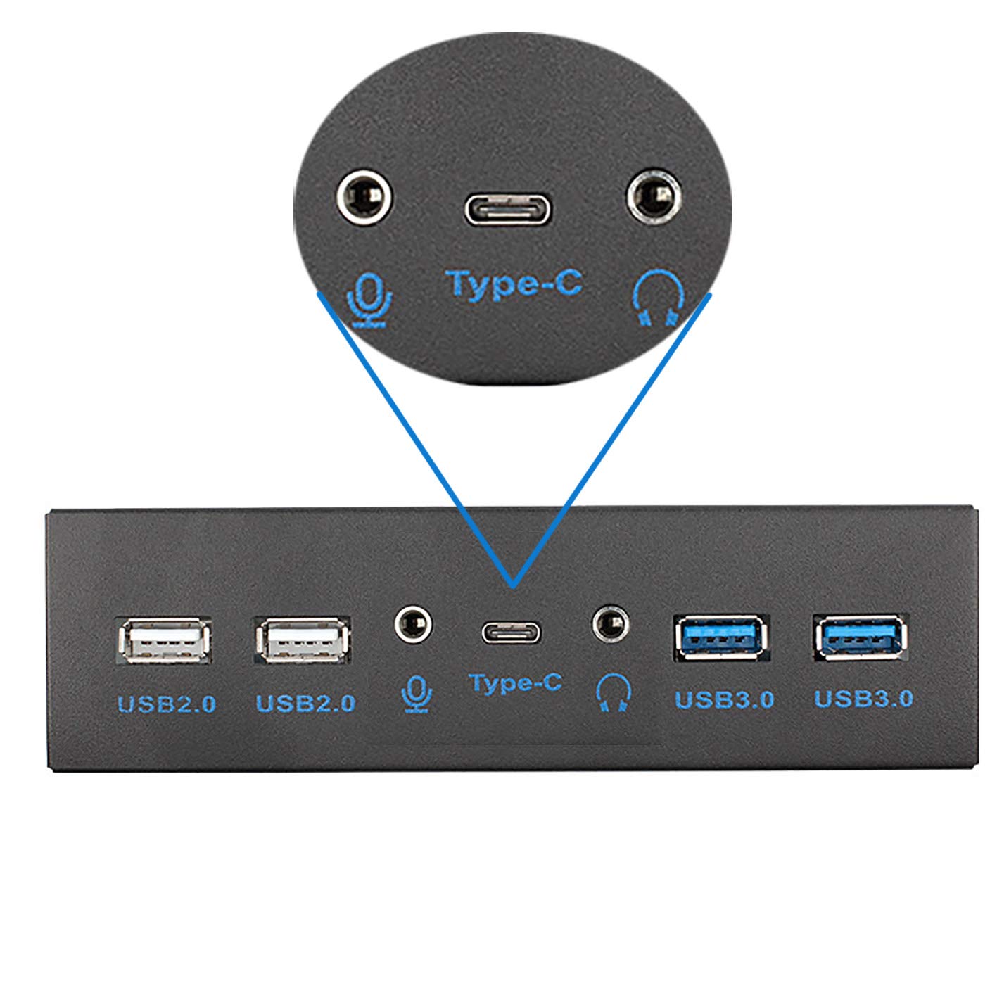 Hima USB 3.0 Front Panel Hub (Support Type-C, USB 3.1 Hub)