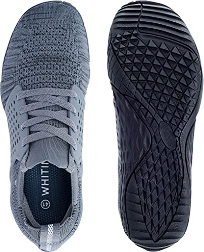 WHITIN Men's Trail Running Shoes Minimalist Barefoot Wide Width Toe Box Size 7.5 Gym Workout Fitness Low Zero Drop Cross Training Lifting Dark Grey 40