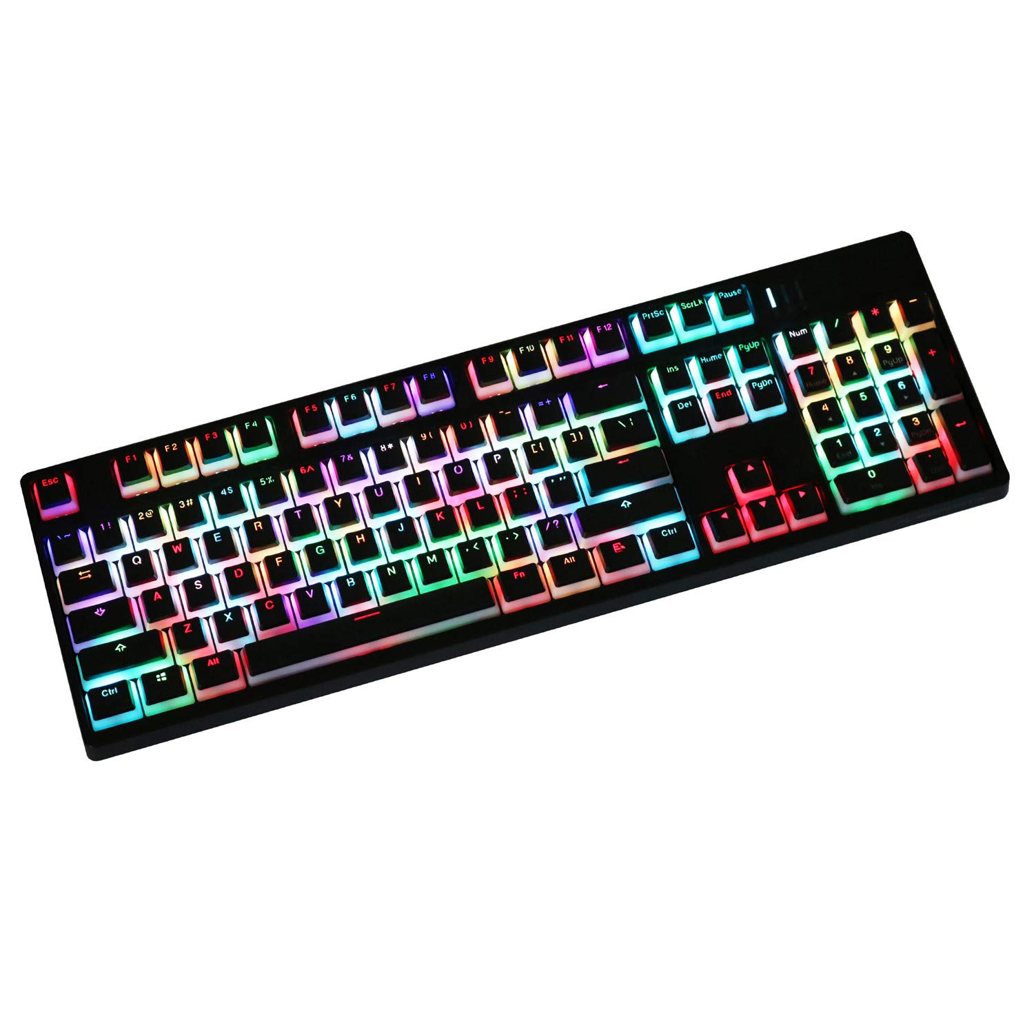 Happy Balls PBT Keycaps Backlit Doubleshot Keycap Set OEM Profile Cherry MX Key Caps for 104/87/60%/108 MX Switches Mechanical Keyboard(Black Pudding Combo)