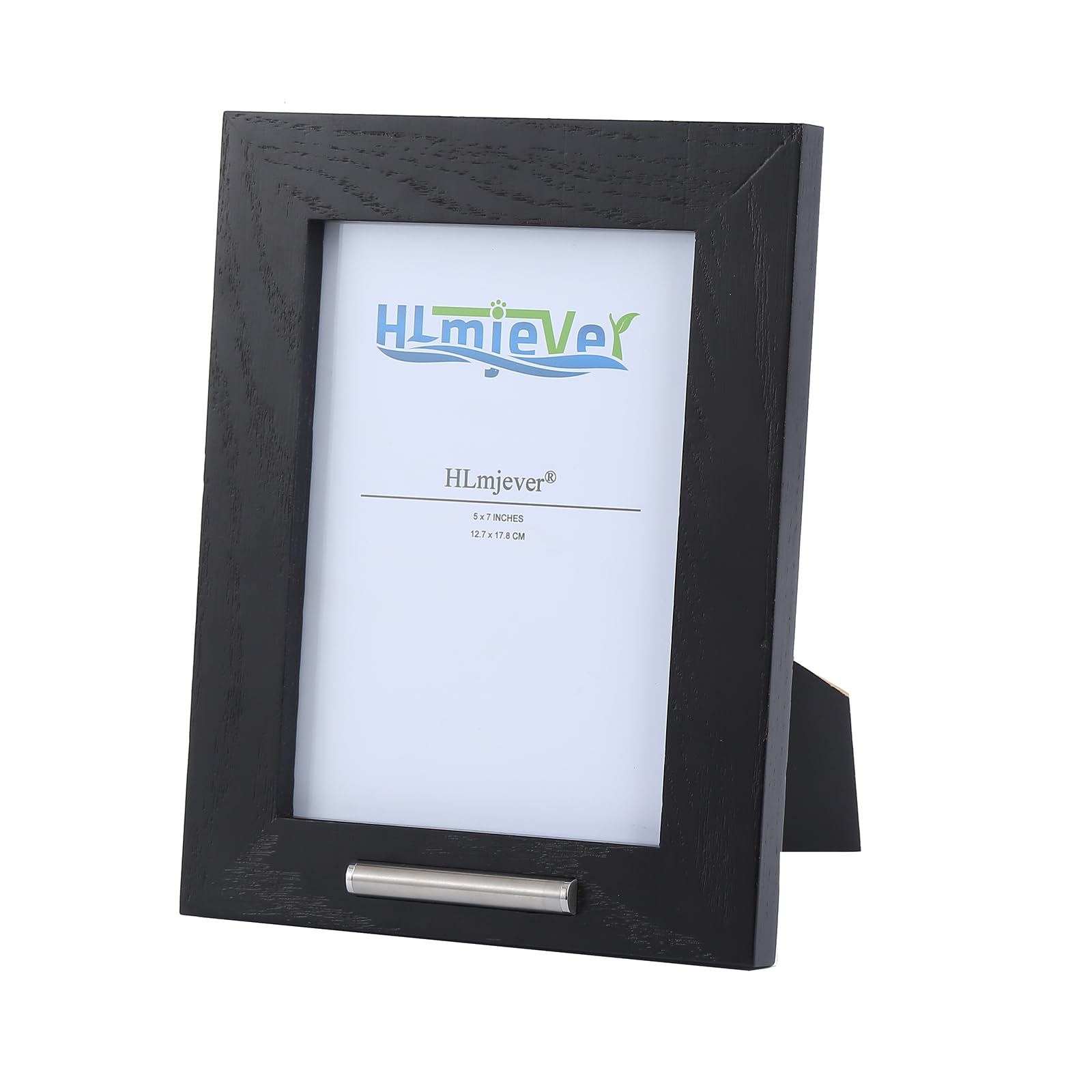 HLmjever Memory Picture Wood Frame 7'' Photo With Stainless Steel Cylinder Cremation Urn For Lovers to Keep Memories Alive, Mini Keepsake with 5'' x 7'' Oka Wood Black Photo Frame Gift