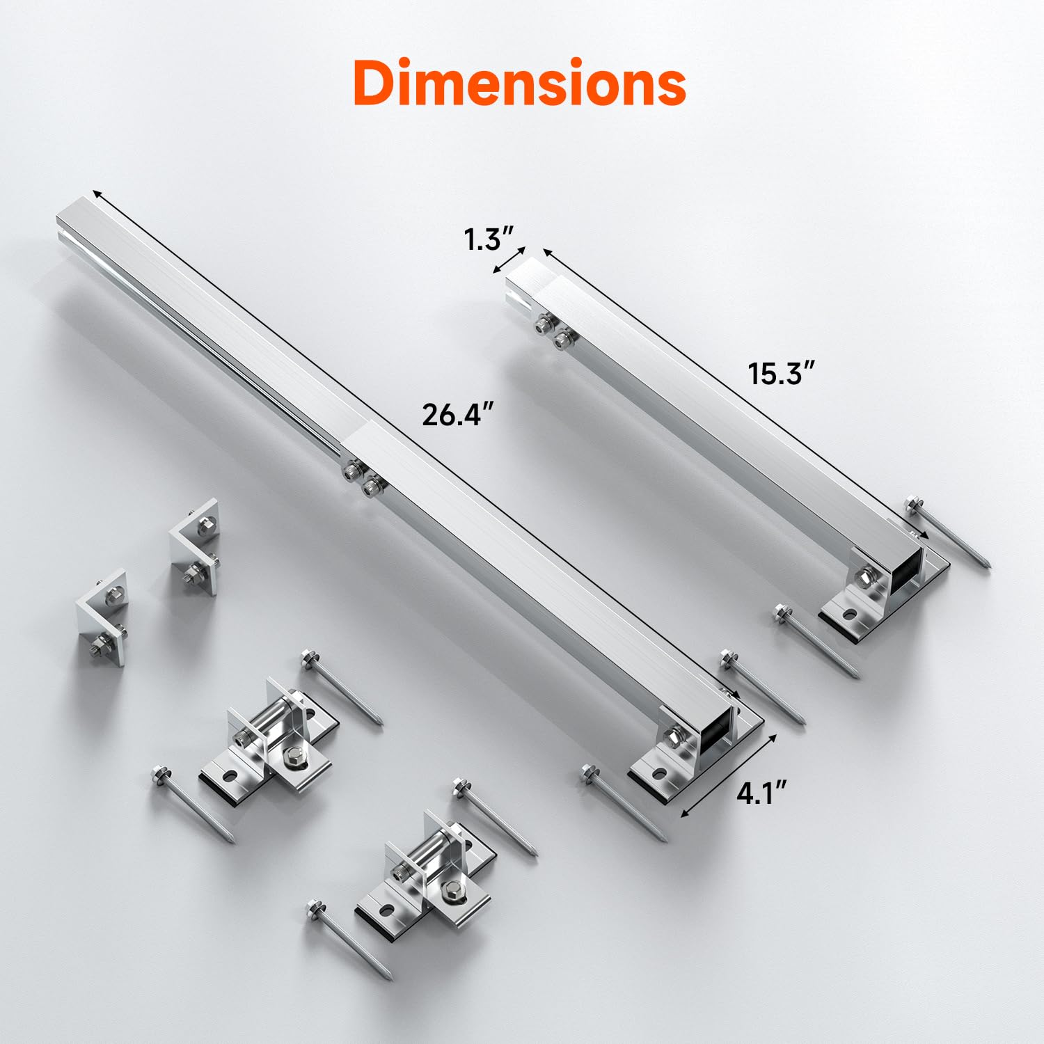 RICH SOLAR Adjustable Solar Panel Tilt Mount Brackets Support up to 300 Watt Solar Panel for Roof, RV, Boat and Any Flat Surface, for on-Grid/Off-Grid Systems