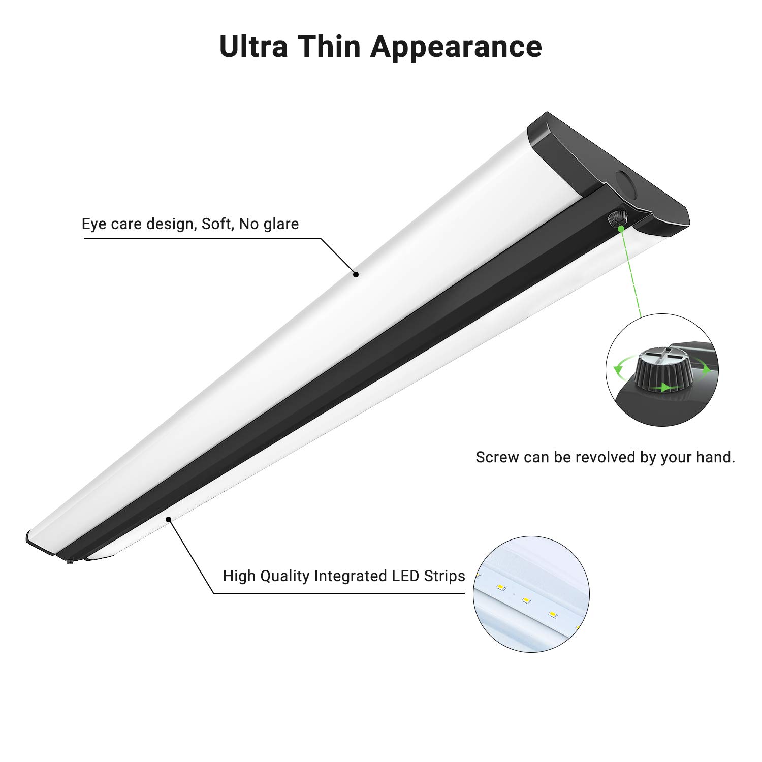 TychoLite 110W 8FT LED Shop Lights, Ultra Slim LED Wraparound Strip Lighting, 12500LM 5000K, 8 Foot Flush Mount Garage Warehouse Office Ceiling Light Fixture, Fluorescent Tube Replacement, 4 Pack