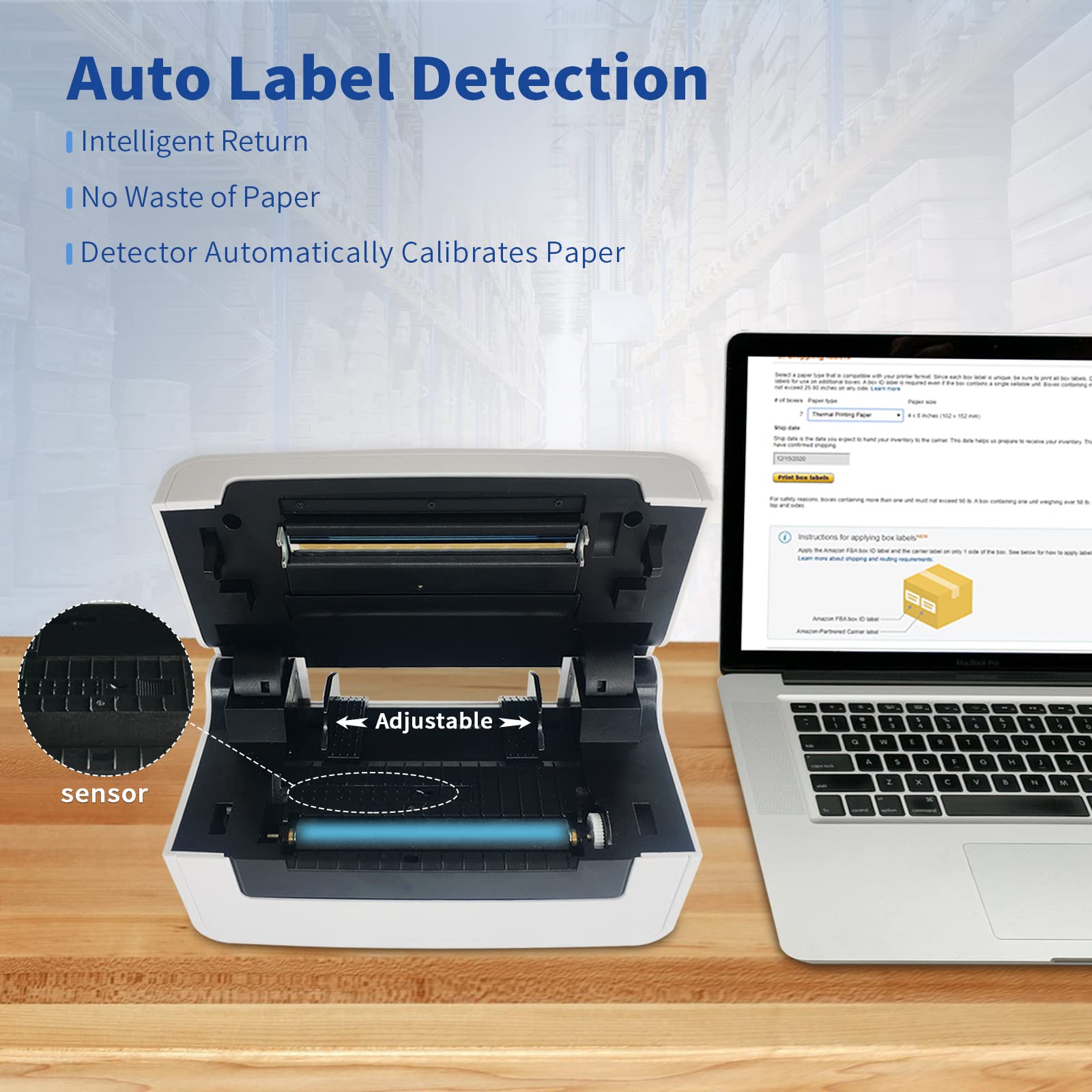 HPRT Thermal Label Printer, USPS Shipping Label Printer for Shipping Packages, Desktop Inkless Printer, Support Amazon, Shopify, UPS Mailing, Barcode, Sticker, Mailing Business