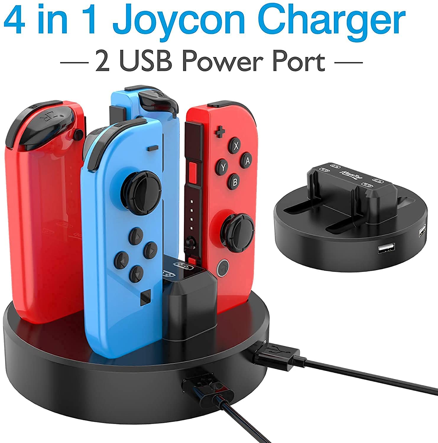 HEYSTOP Compatible with Nintendo Switch Case 23 in 1 Switch Accessories Gift Kit Protective Case Screen Protector Thumb Grip Cap Joycon Charger Wheel Grip TPU Case PlayStand Game Card Box Epic Pack