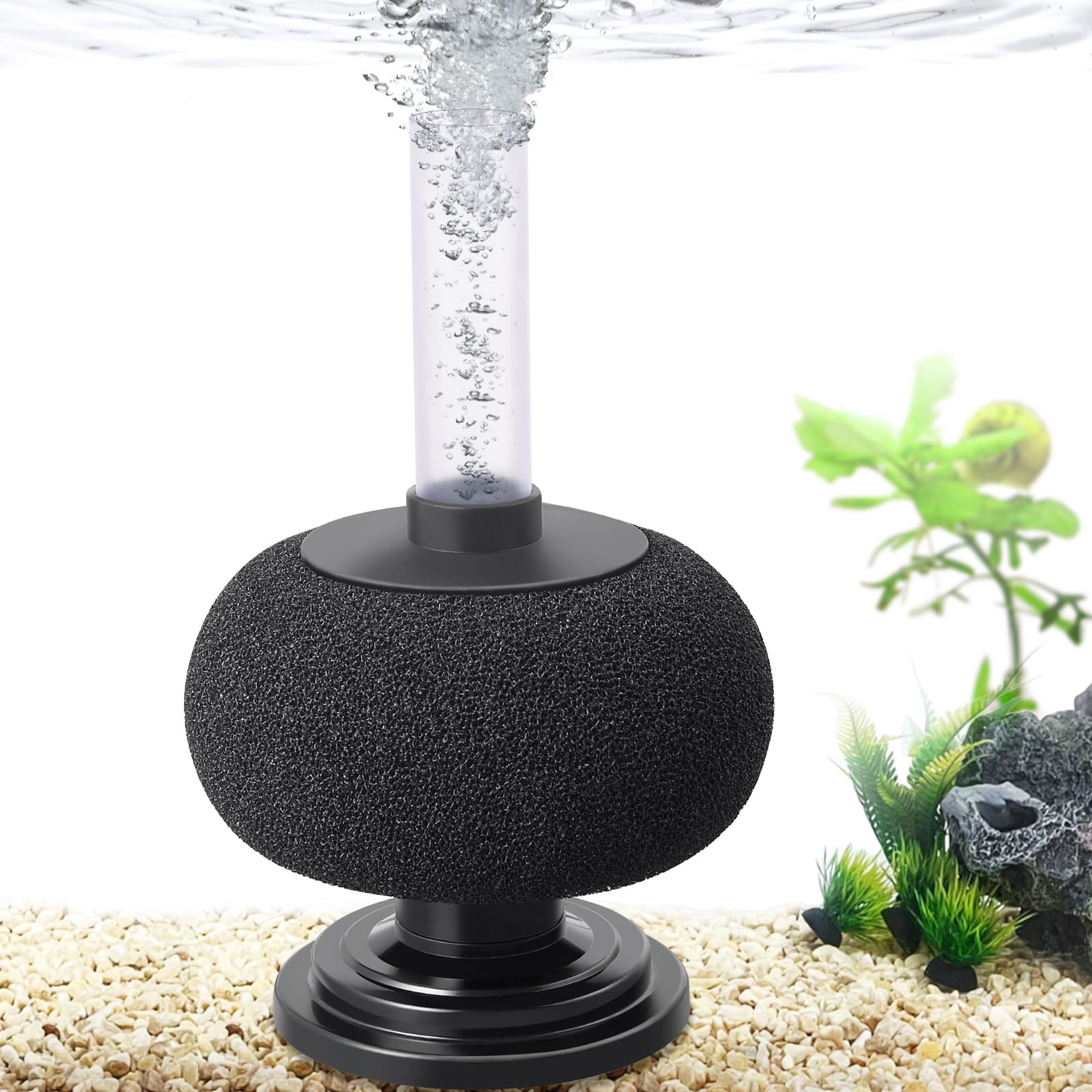 HITOP 7in Height Aquarium Bio Sponge Filter: 5-40gallon Air-Powered Fish Tank Filter, Quiet Filter for Aquarium/Betta Tank/Shrimp Tank/Fry Tank