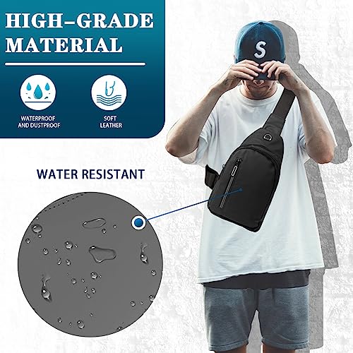 ZOORON Sling Bags for Men Women Crossbody Sling Backpack Chest Bags Travel Hiking Daypack (1 Pack Black)