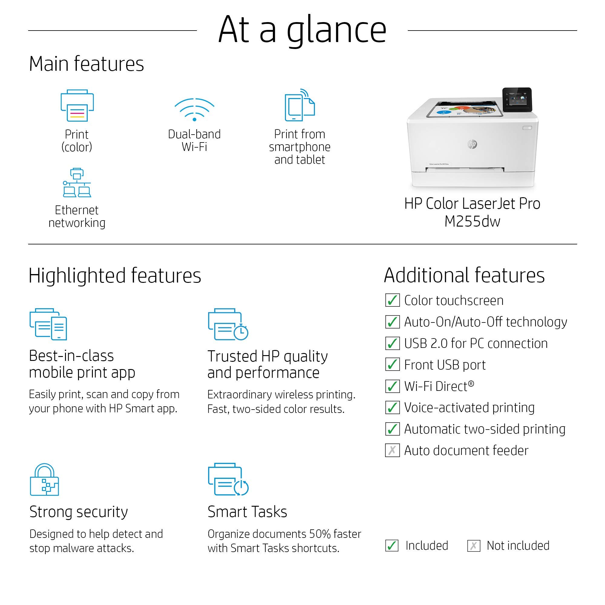HP Color Laserjet Pro M255DW Laser Printer (Renewed)
