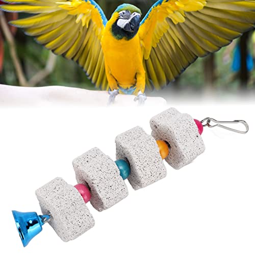 Tnfeeon Bird Beak Grinding Mineral Stone Colorful Bird Block Toys Parrot Break Grinding Stones Cages Bite Chew Training Toys Parrot