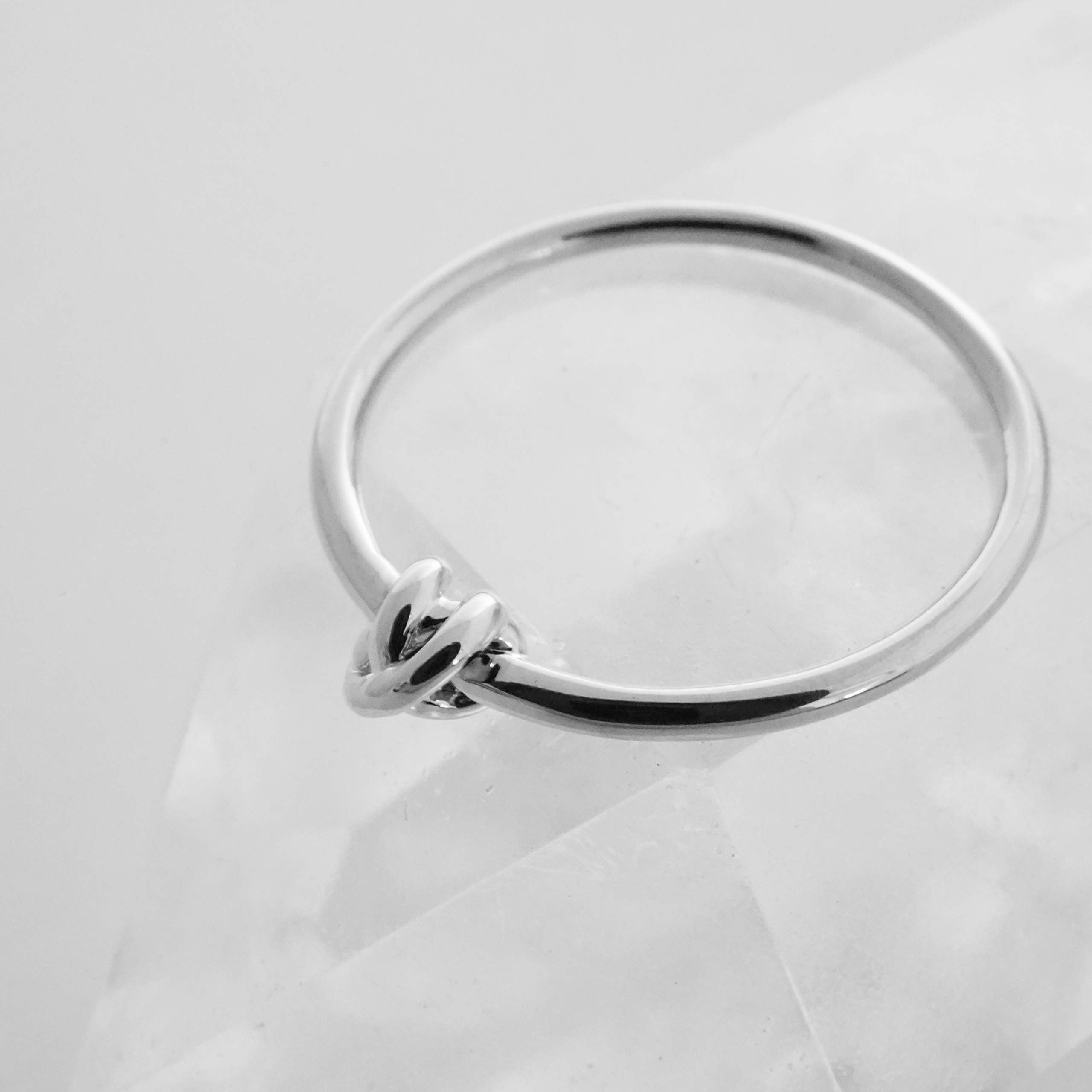 Honeycat Dainty Thin Love Knotted Ring in Gold, Rose Gold, or Silver | Minimalist, Delicate Jewelry (Silver, 5)