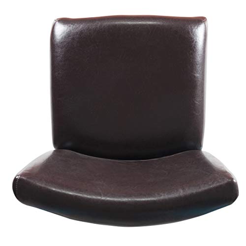 Homepop Home Decor | Classic Counter Height Bar Stools | Faux Leather 24 Inch Bar Stools | Decorative Home Furniture (Brown Faux)