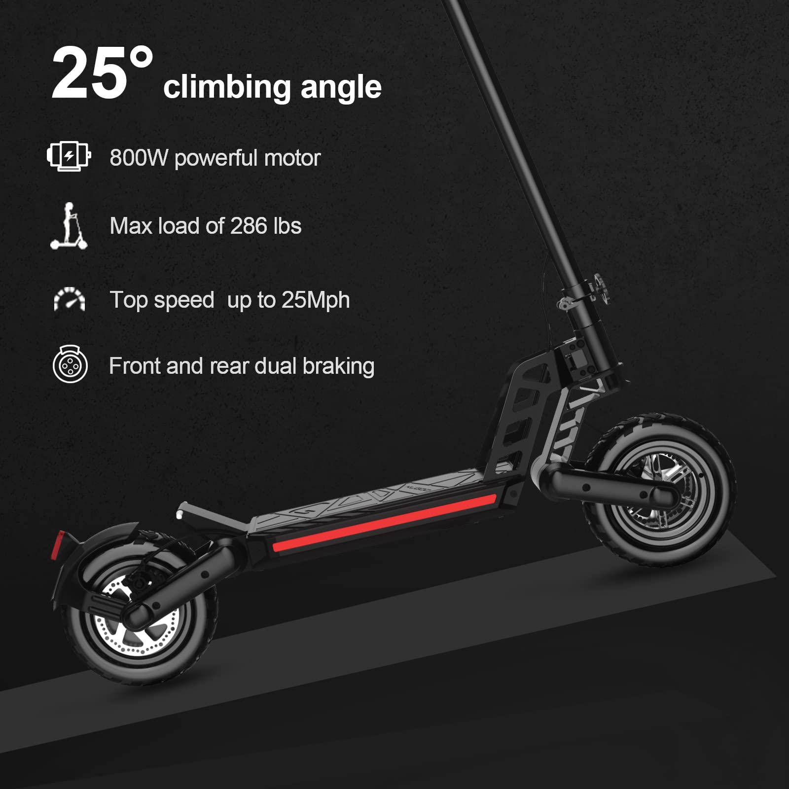 Hiboy Titan Electric Scooter - 800W Motor, 10" Air Tires, 28Miles Range, 25MPH Speed, Foldable & Portable Design