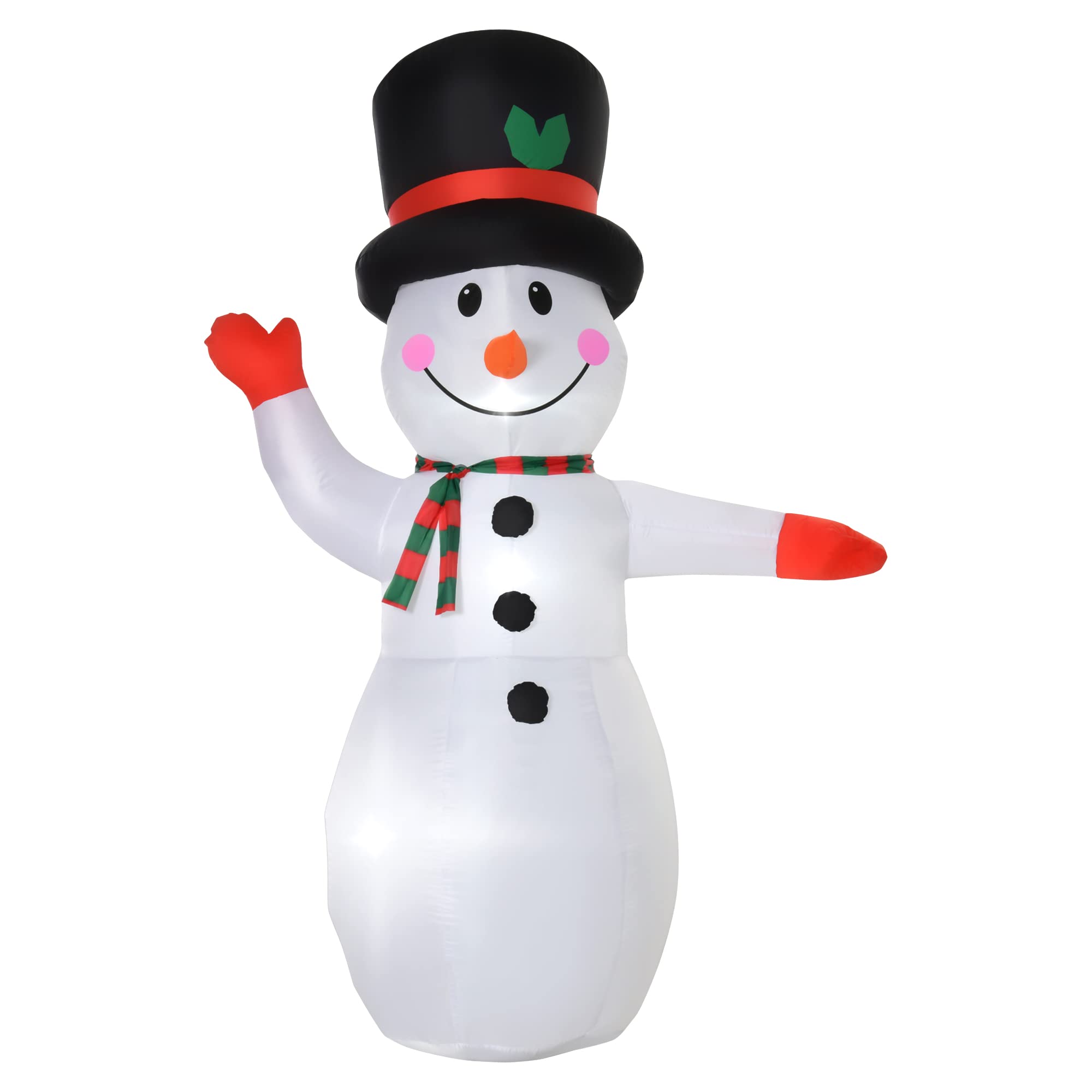 HOMCOM 8β Christmas Inflatables Outdoor Decorations Snowman, Blow-Up Yard Christmas Decor with LED Lights Display