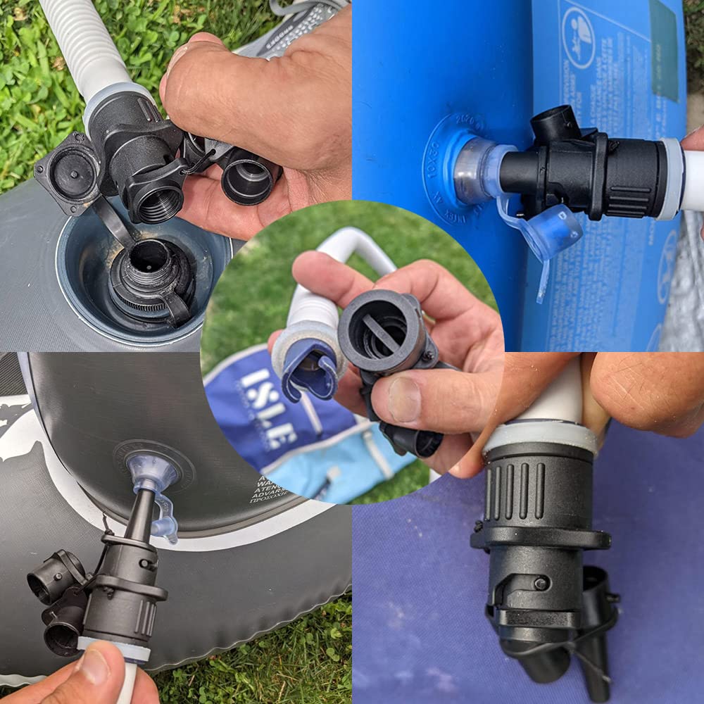 HEYTUR Inflatable Boat SUP Pump Adaptor Standard Schrader Conventional Air Pump Air Valve Adapter Spoke Plate Attachment (Black+Multi)