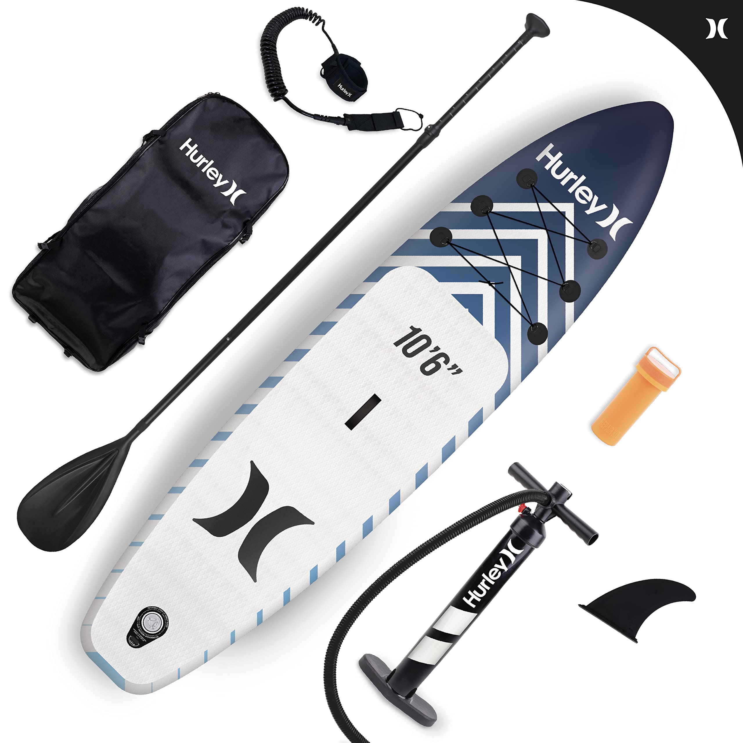Hurley Advantage 10 feet 6 inch Stand Up Paddle Board with Backpack, Air Pump, Adjustable Floating Paddle, Coiled Leash, Fin and Repair Kit (Outsider)