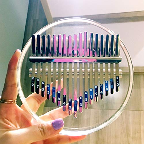 Kalimba 17 Key Cute Round kalimba Acrylic Crystal Fingertips Thumb Piano Round Crystal Thumb Piano